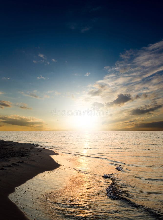 Bright sunset stock photo. Image of cloud, shore, yellow - 10535856
