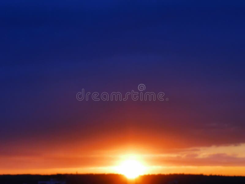 Bright Sunset with Dark Blue Clouds, Krasnogorsk, Moscow, Russia Stock ...