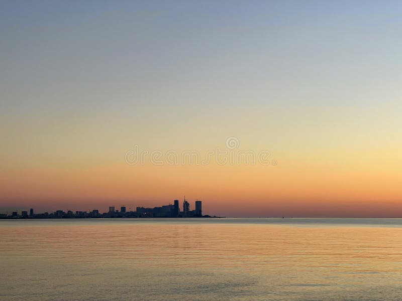 Bright Sunset Sky, Batumi, Georgia Stock Image - Image of sunset, coast ...