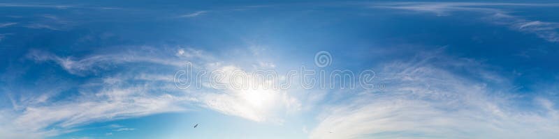 Blue Summer Sky Panorama with Cirrus Clouds. Seamless Hdr Spherical 360 ...