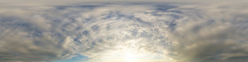 Sunset Sky Panorama with Bright Glowing Pink Cumulus Clouds. HDR Stock ...