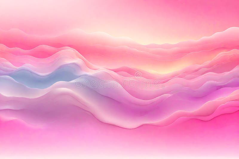 Bright Sunset Sky Smooth Pastel Light Smooth Surface. Flow Curve Wavy ...