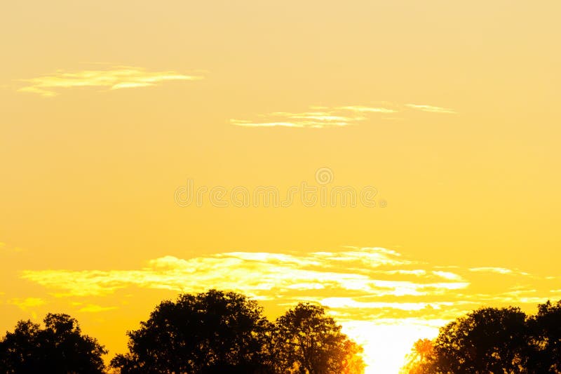 Bright Sunset View with Orange Clouds Fnd Sky Stock Photo - Image of ...