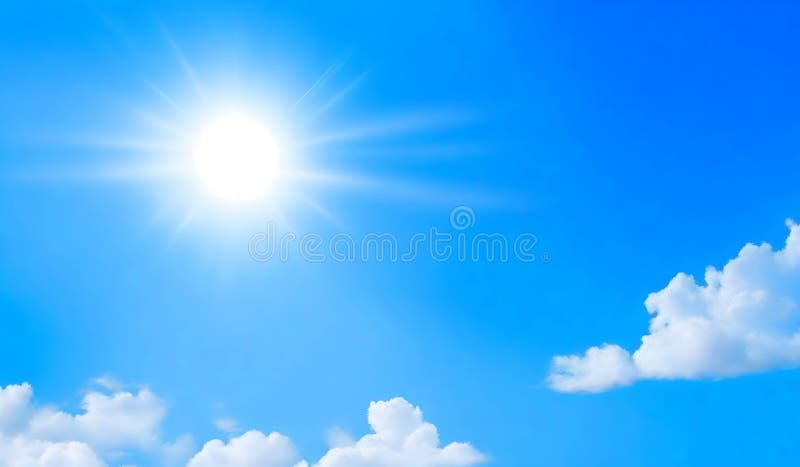 Bright Sunshine Blue Sky Background. Clouds Sunshine Background Stock ...
