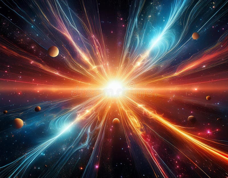 Bright Supernova Explosion in Deep Space Stock Illustration ...