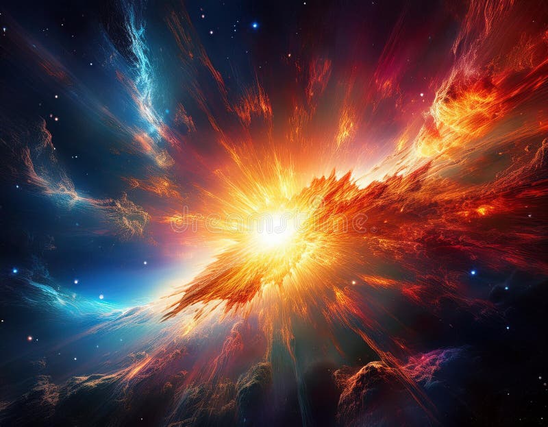 Bright Supernova Explosion in Deep Space Stock Illustration ...