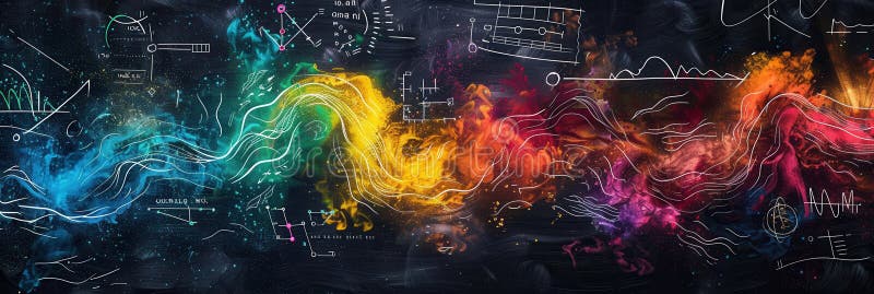 Bright, Sweeping Chalk Strokes Blend with Scientific Formulas and ...