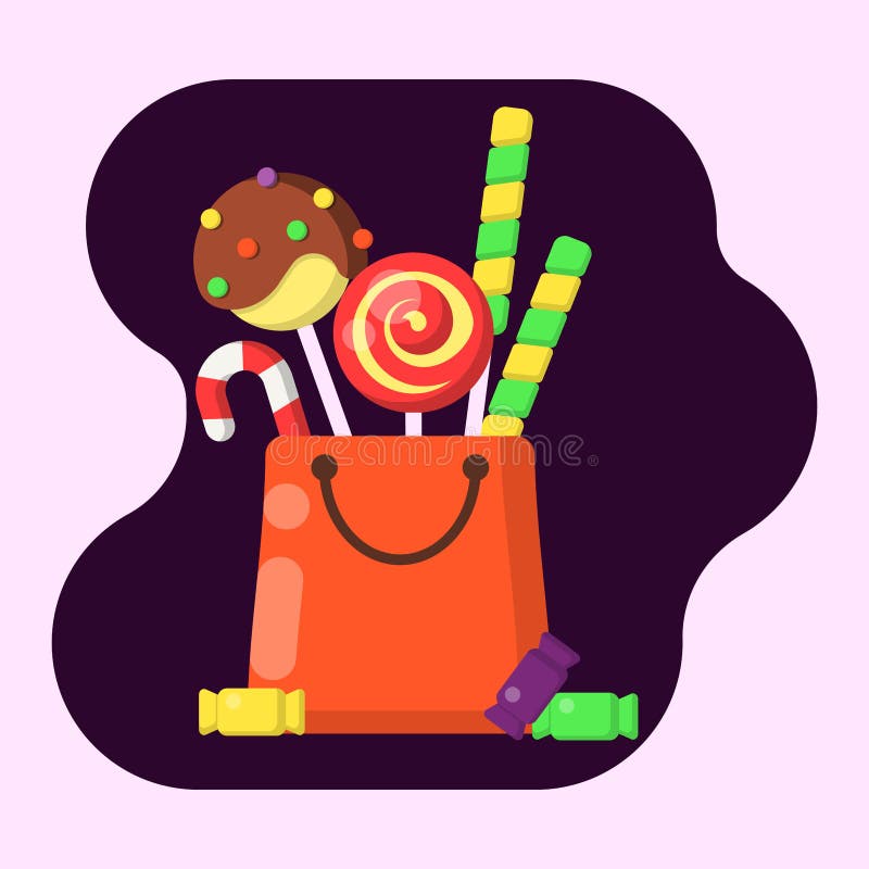 Bright sweets bag stock vector. Illustration of lollipop - 156864952