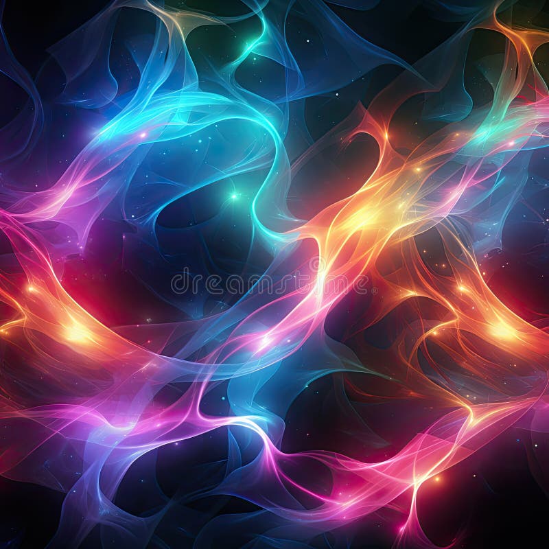 Colorful Abstract Swirls of Light Against a Dark Background Stock ...