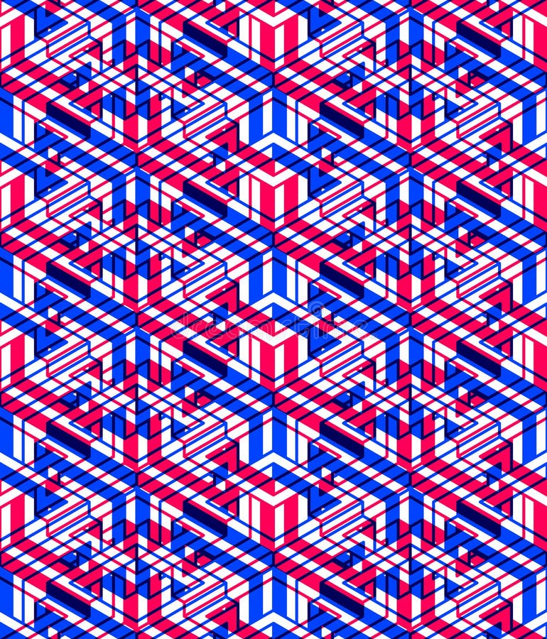 Bright Symmetric Seamless Pattern with Interweave Figures. Continuous ...