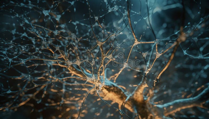 Bright Synapse Connection Illuminates Neural Dendrite Pattern Generated ...