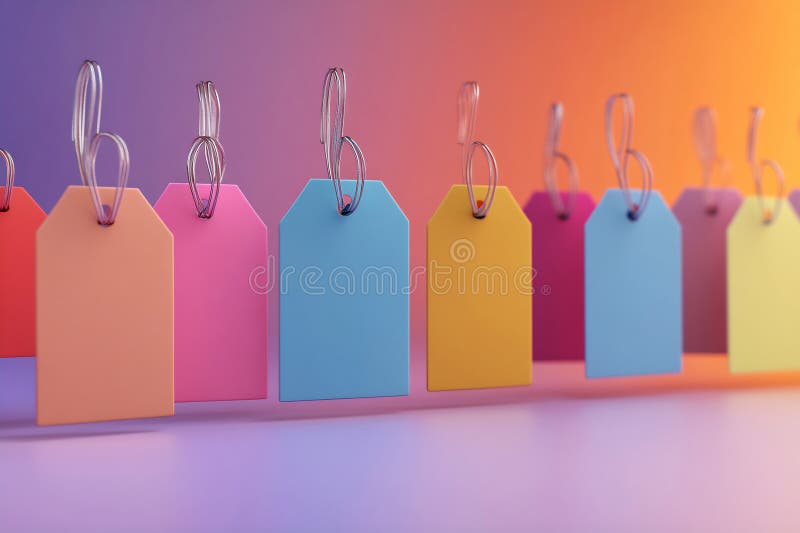 Bright Tags on Bold Backdrop Stock Image - Image of hues, advertising ...