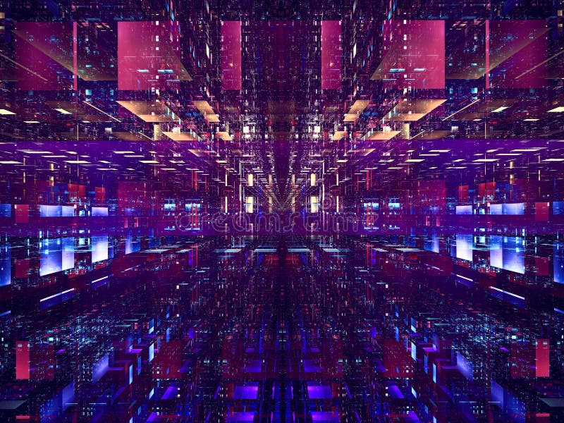 Bright Tech Background with Blocks - Abstract Digitally Generated Image ...