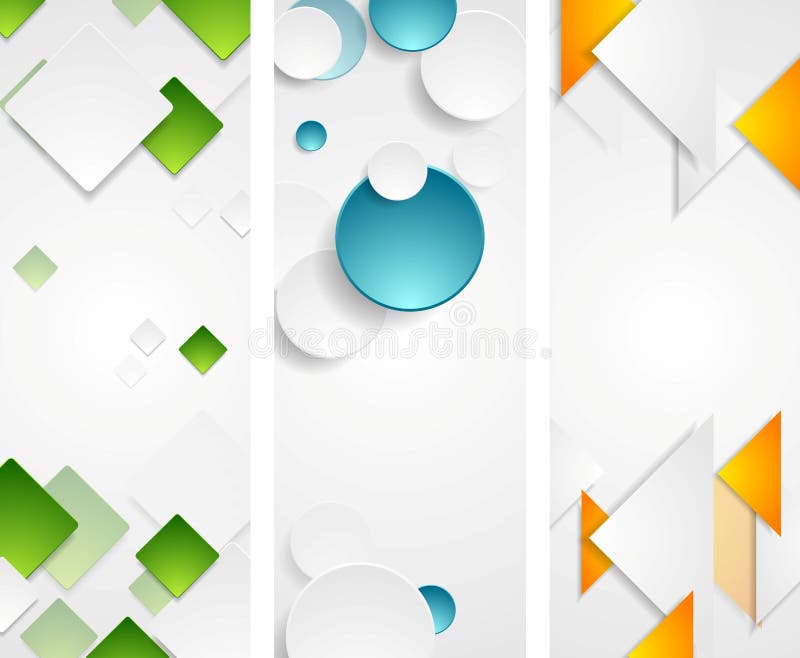 Bright Tech Geometric Vertical Banners Stock Vector - Illustration of ...