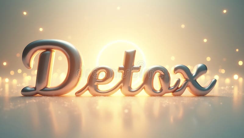 Bright Text Spelling Detox with Shining Background and Glowing Lights ...