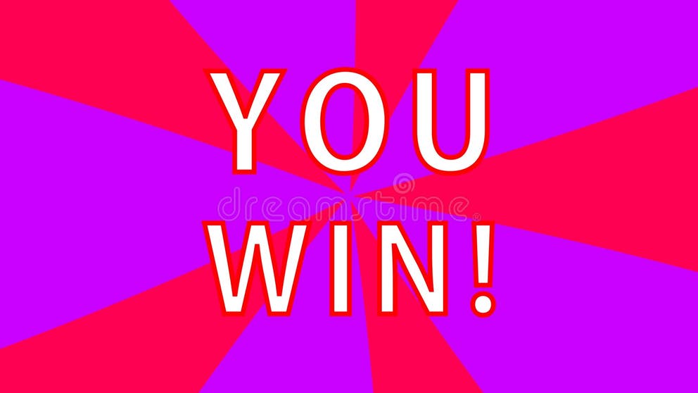 Bright Text You Win - Element for Creative Design, 3d Render Backdrop ...