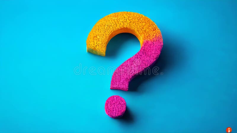 Bright, Textured Question Mark in Vibrant Pink and Orange on a Solid ...