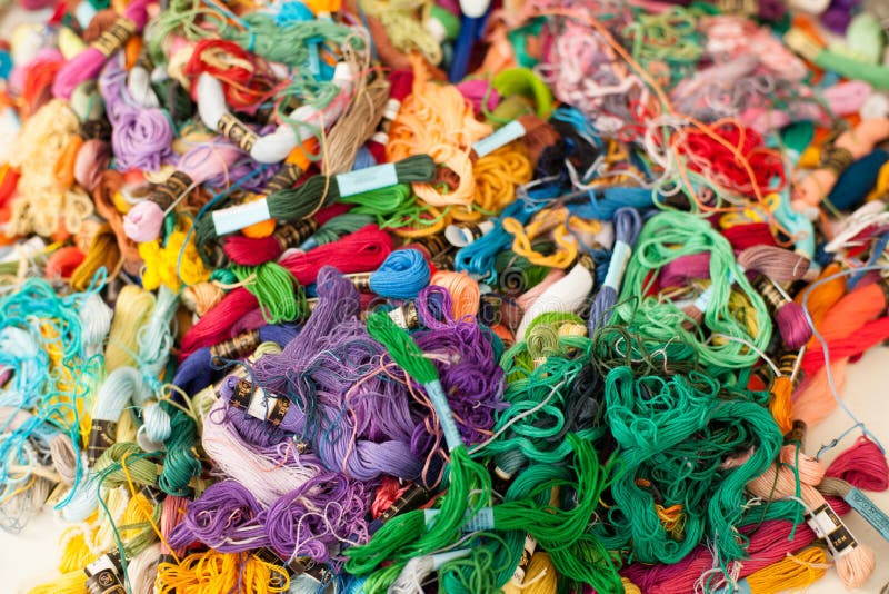 Bright Threads for Embroidery. Stock Image - Image of embroidery ...