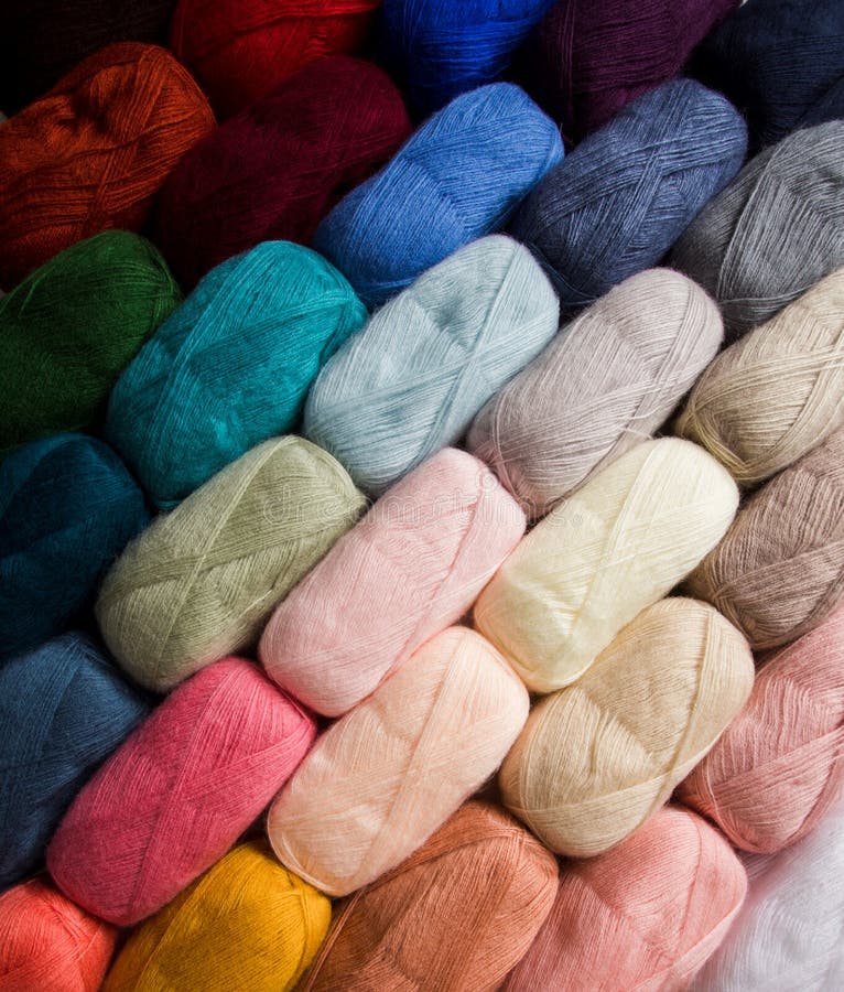 The Bright Threads for Yarn are Folded Diagonally Stock Photo - Image ...