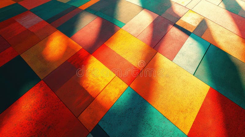 Bright Tiles Create a Vibrant Floor Pattern in an Eye-catching Design ...