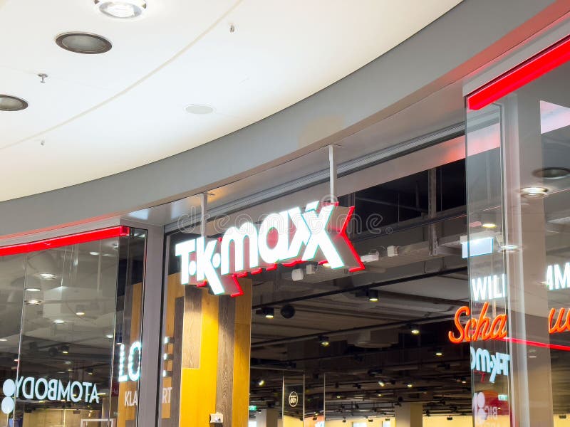Bright Tk Maxx Storefront with Illuminated Sign in Modern Shopping Mall ...