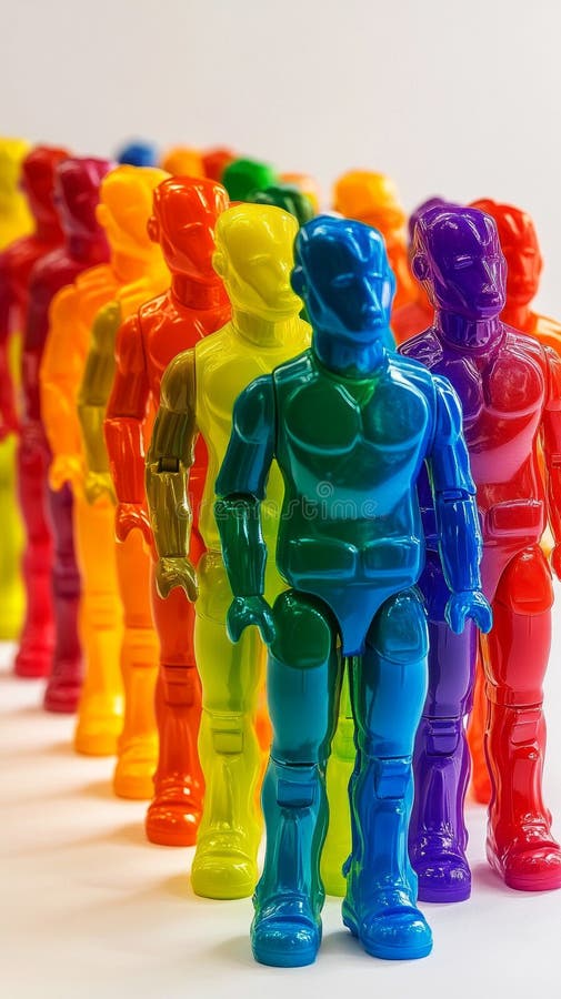 Bright Toy Figures in a Dynamic Formation, Highlighting Teamwork and ...