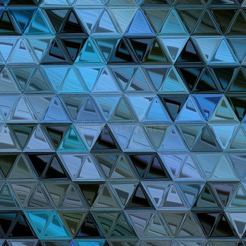 Bright Translucent Triangular Mosaic Design in Pale Blue Green ...