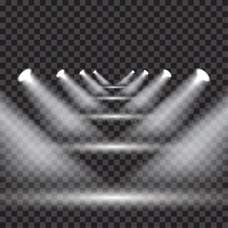 Bright Transparent Lighting with Spotlights at Different Medium Stock ...