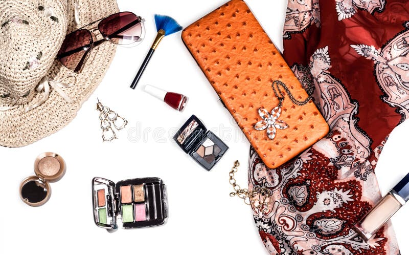 Bright Trendy Accessories for Women Stock Image - Image of pink ...