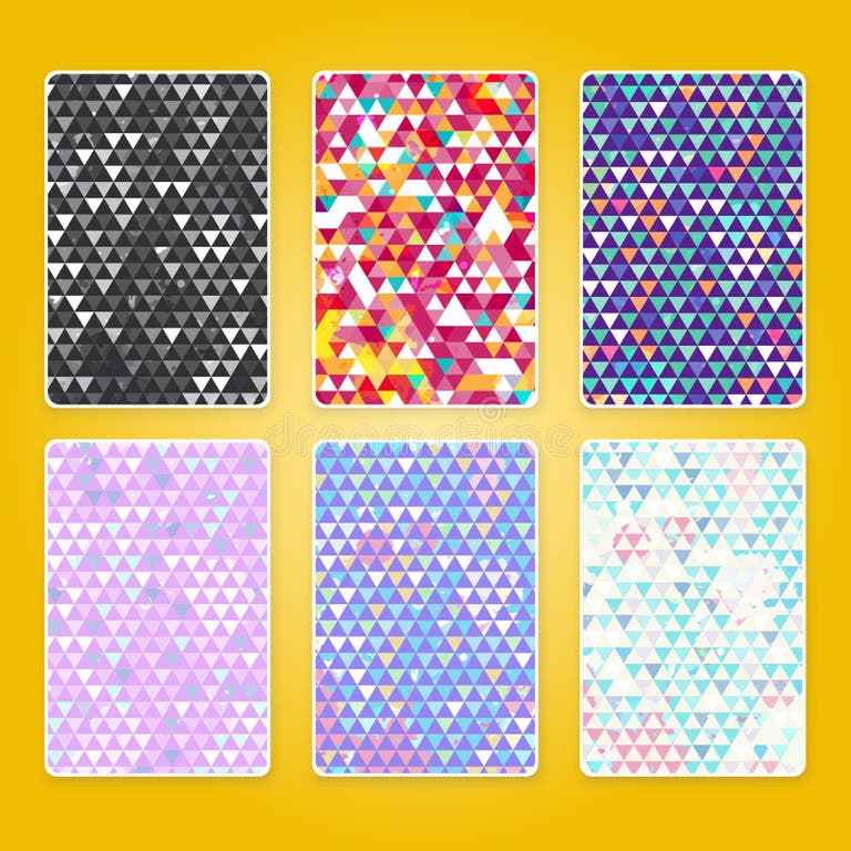 Bright Triangle Pattern Set with Grunge Efect Stock Vector ...