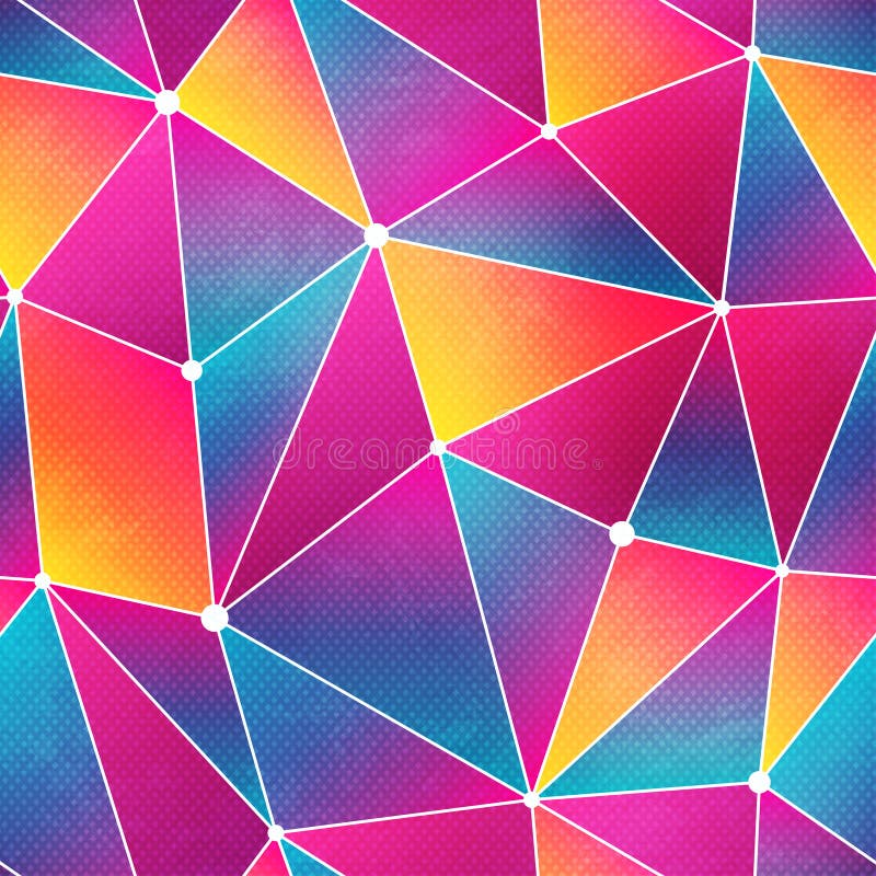 Bright Triangle Seamless Pattern with Grunge Effect. Stock Illustration ...