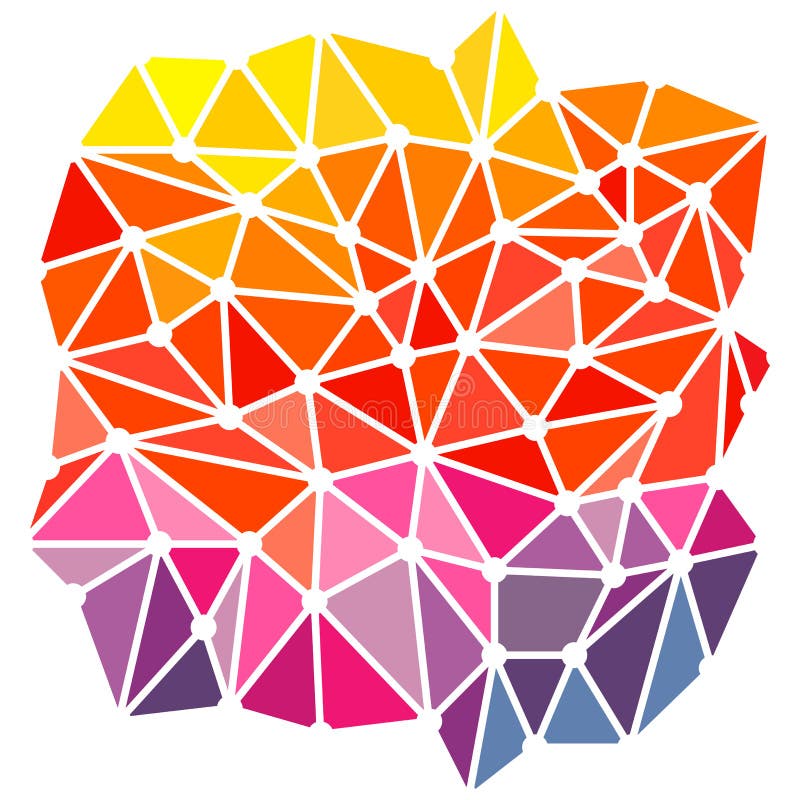 Bright Triangles Low Poly Composition Stock Vector - Illustration of ...