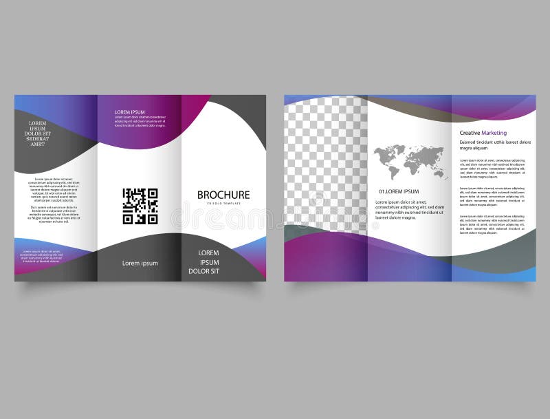 Bright Trifold Brochure with Liquid Forms . Catalog Vector Template ...