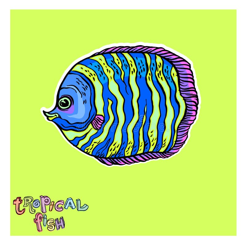 Bright tropical sea fish stock vector. Illustration of decorative ...