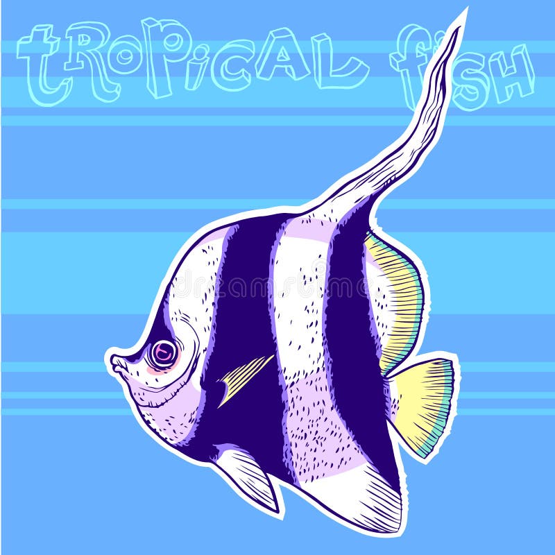 Bright tropical sea fish stock vector. Illustration of background ...