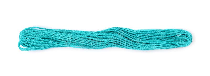 Bright Turquoise Embroidery Thread on White Background Stock Image ...