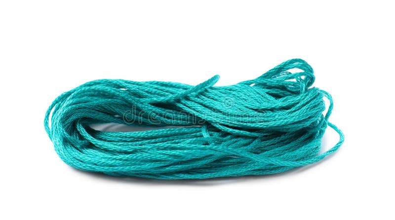 Bright Turquoise Embroidery Thread on White Background Stock Image ...