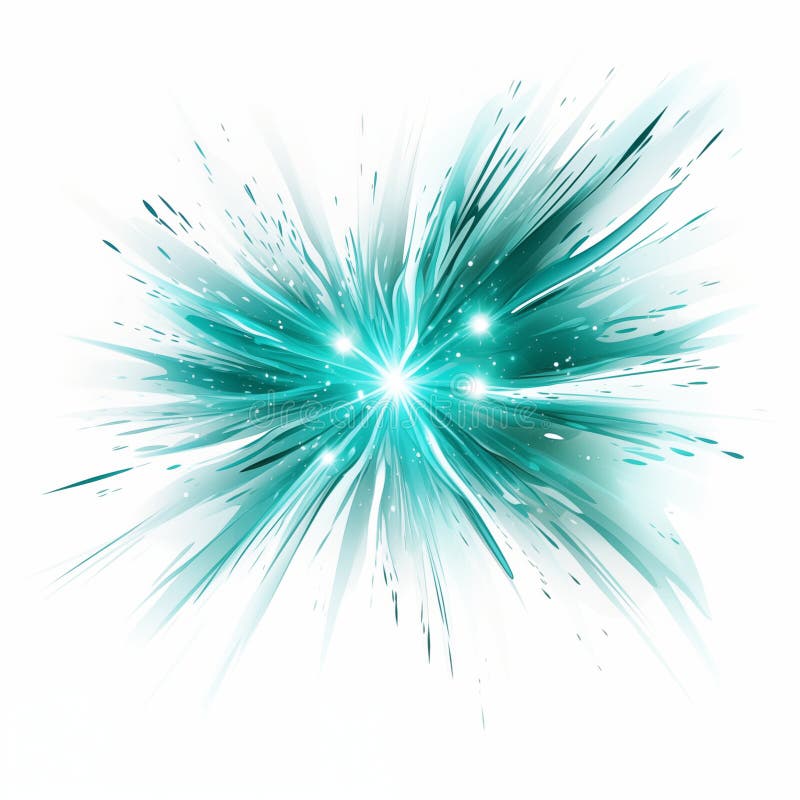 Bright Turquoise Energy Burst with Sparkles and Light Streaks Stock ...