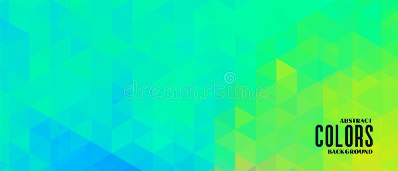 Bright Turquoise Green Triangles Banner Design Stock Vector ...