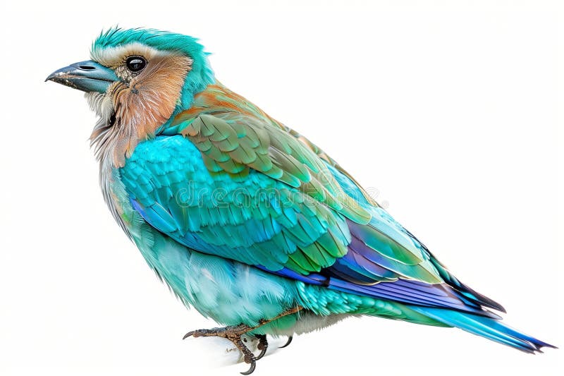 A Bright Turquoise Roller Bird with Its Stunning Blue and Green Stock ...
