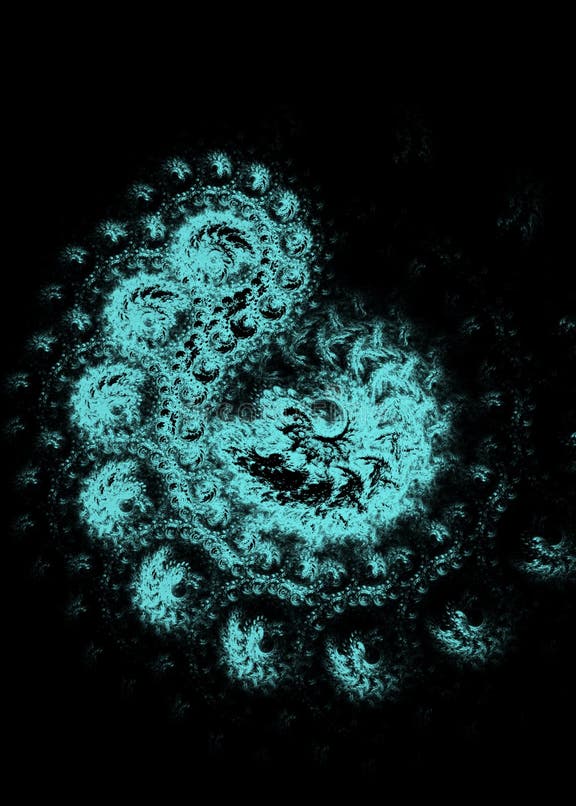 Bright Turquoise Shell-shaped Graphic Element with Patterns Stock ...