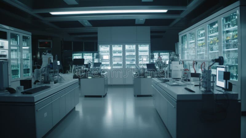 Bright and Ultra Modern High Tech Laboratory Full of Advanced ... Bright and Ultra Modern High Tech Laboratory Full of Advanced ...