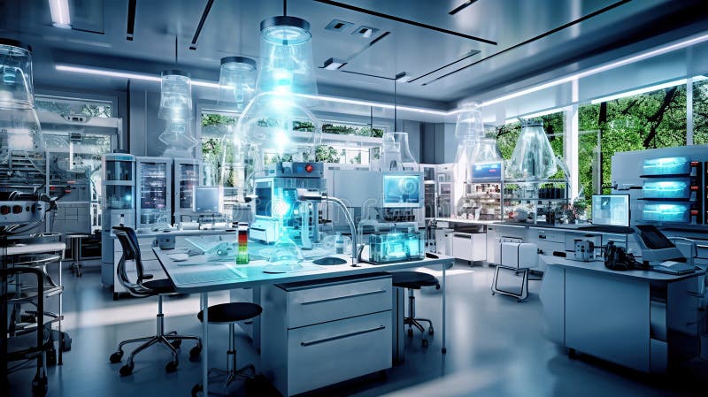 Bright and Ultra Modern High Tech Laboratory Full of Advanced ... Bright and Ultra Modern High Tech Laboratory Full of Advanced ...