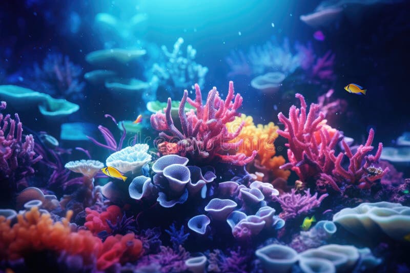 A Bright Underwater World with Coral Reefs Stock Illustration ...