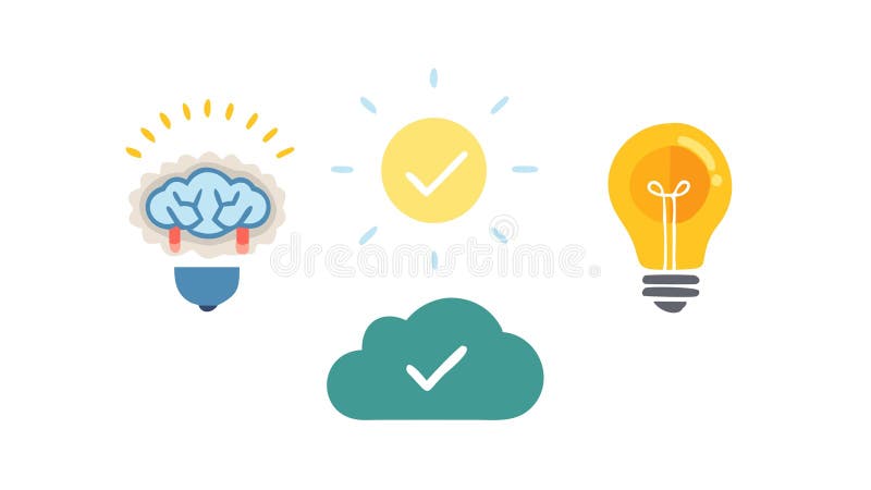 Bright Validated Cloud Ideas. Successful and Clear Solutions, Vector ...