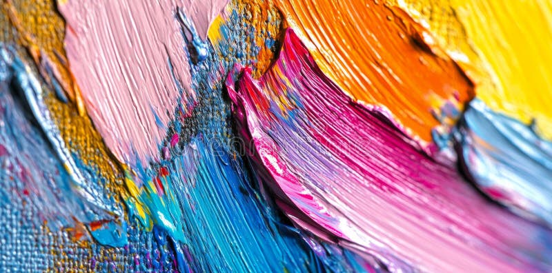 Bright, Varied Paint Marks Display Artistic Texture and a Striking ...