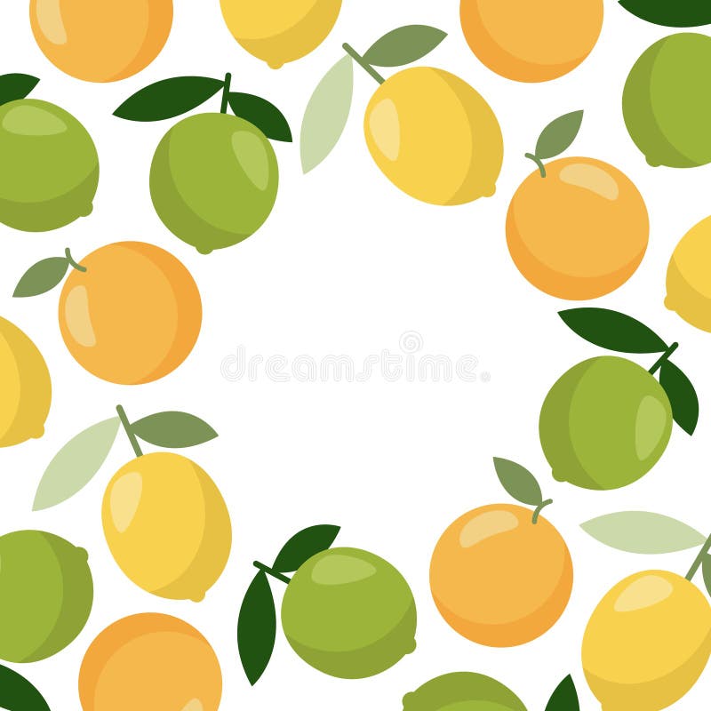 Bright Vector Border, Frame. Lemon Vector Illustration Template Stock ...