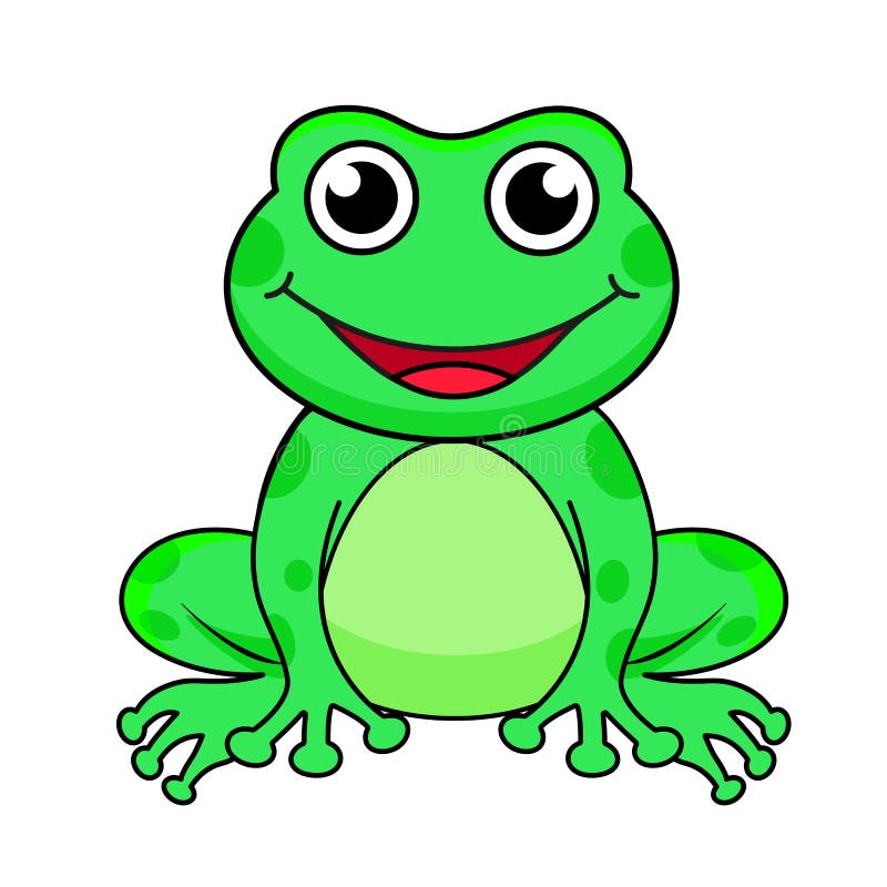 Bright Vector Illustration of a Frog, Cute Frog Sitting Stock Vector ...