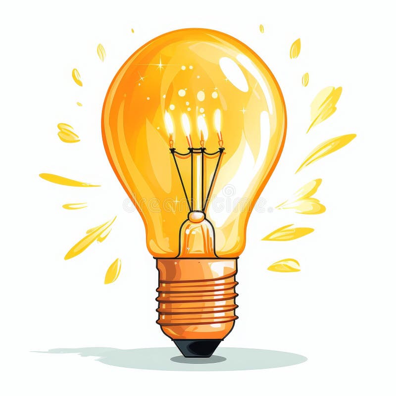 Bright Vector Illustration of a Glowing Light Bulb Emitting Rays, Ai ...