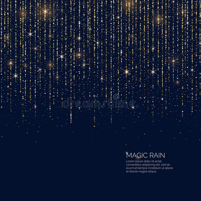 Bright Vector Illustration Magic Rain of Sparkling Glittery Particles ...